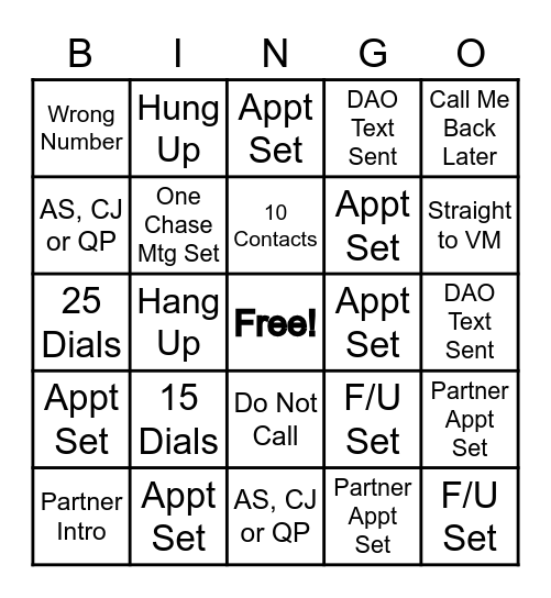 Client Connect Bingo Card