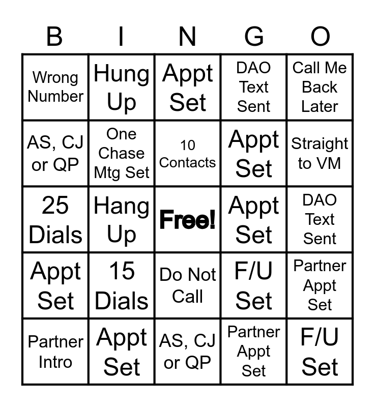 Client Connect Bingo Card