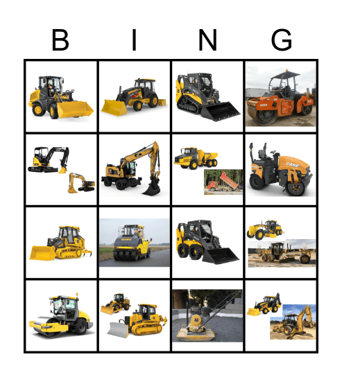 CONSTRUCTION EQUIPMENT Bingo Card