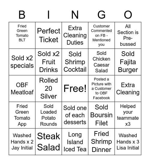 OBF Bingo BONANZA! Bingo Card