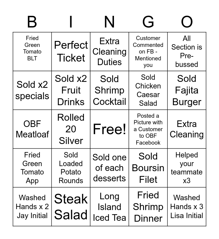 OBF Bingo BONANZA! Bingo Card