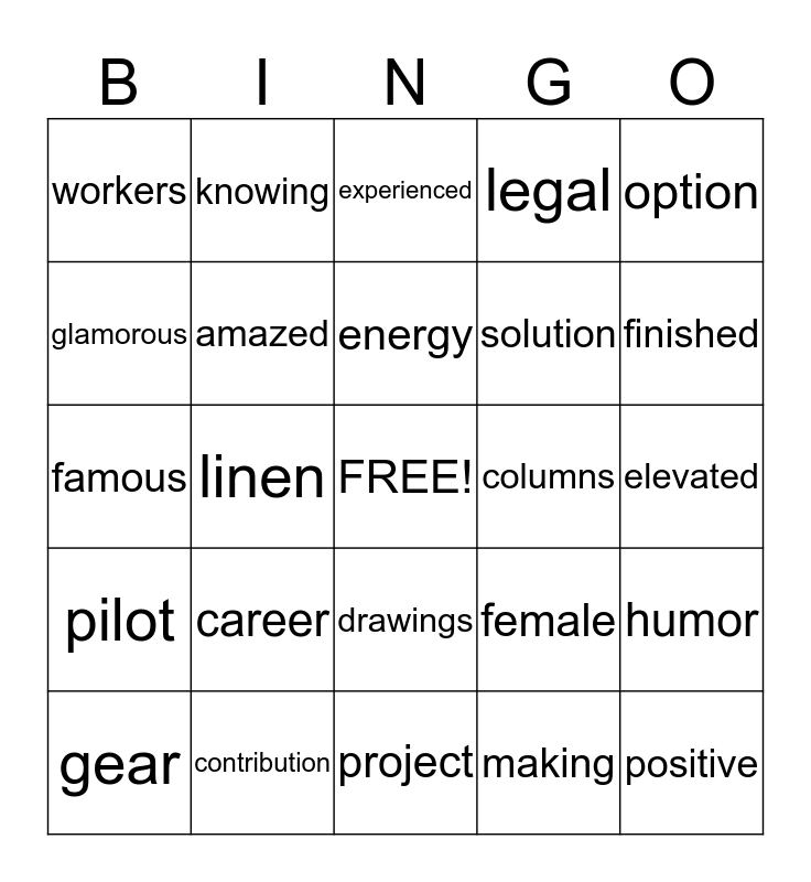 Open (V/CV) & Closed (VC/V) Syllables Bingo Card