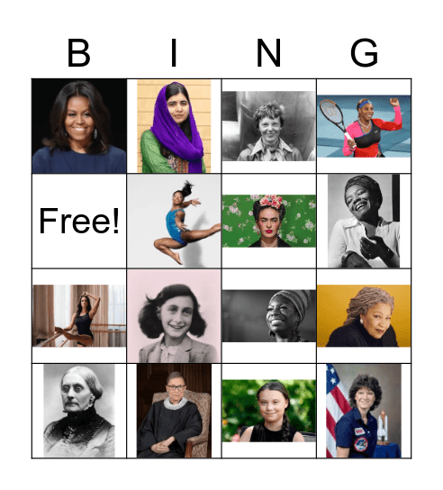Women's History Month Bingo Card