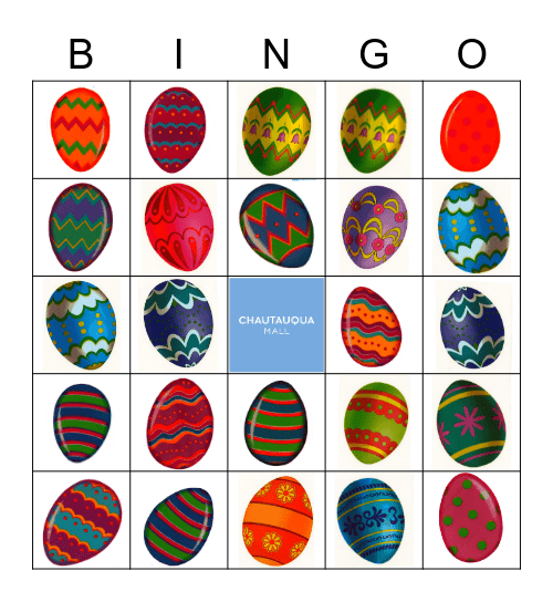 Hide & Peep Bingo Egg Hunt Bingo Card