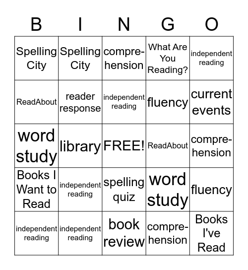 Reading Bingo! Bingo Card