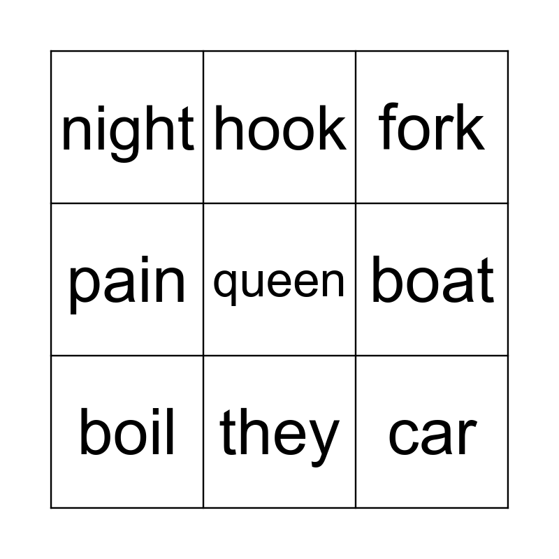 Phase 3 bingo Card