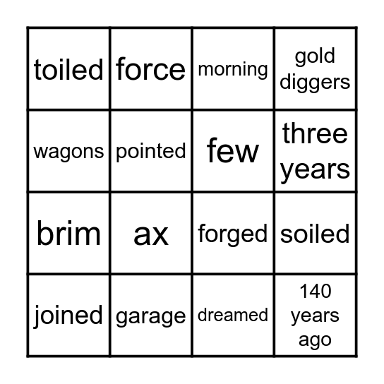 2.3 Henry Ford/Cowboy Hats Bingo Card