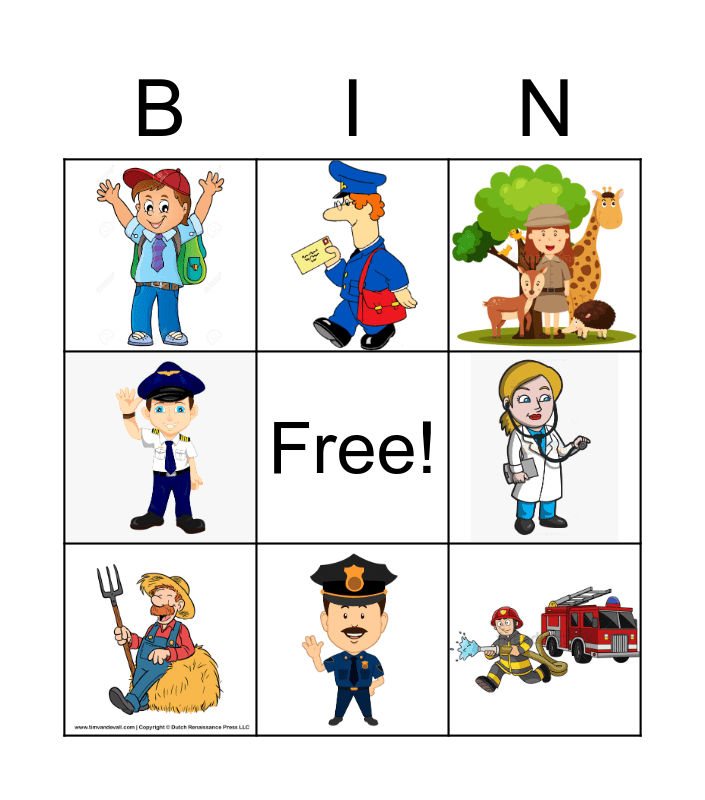 professions 4 Bingo Card