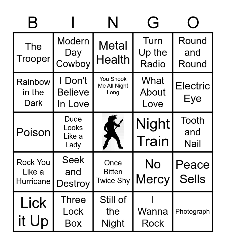 Bang your head Bingo Card