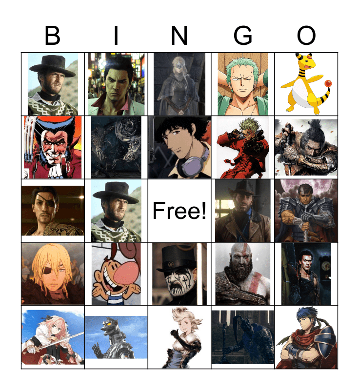 Favorite character bingo Card