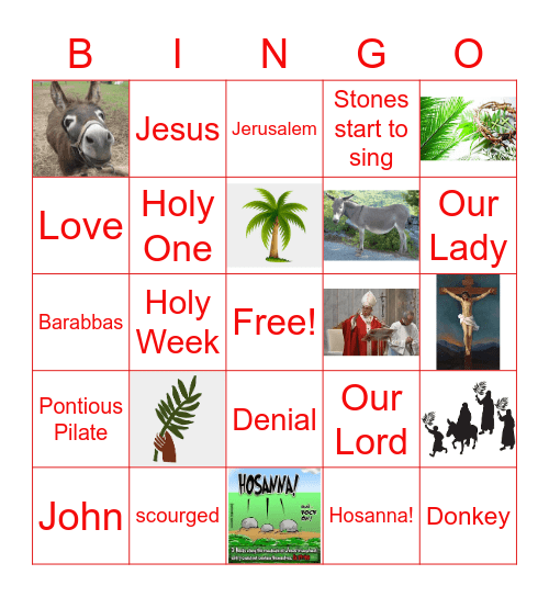Palm Sunday Bingo Card