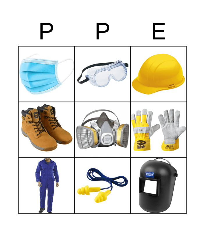 PPE Bingo Card