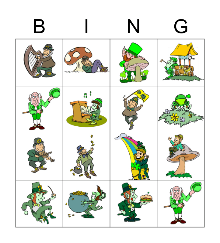 Repka, Leprechaun Bingo Card