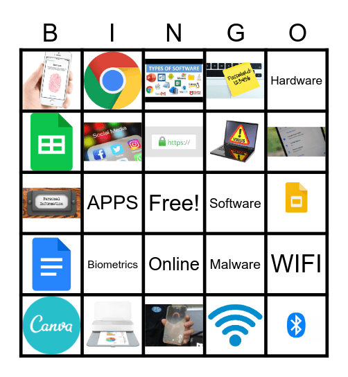 Computers Tablets and smartphones Bingo Challenge Bingo Card