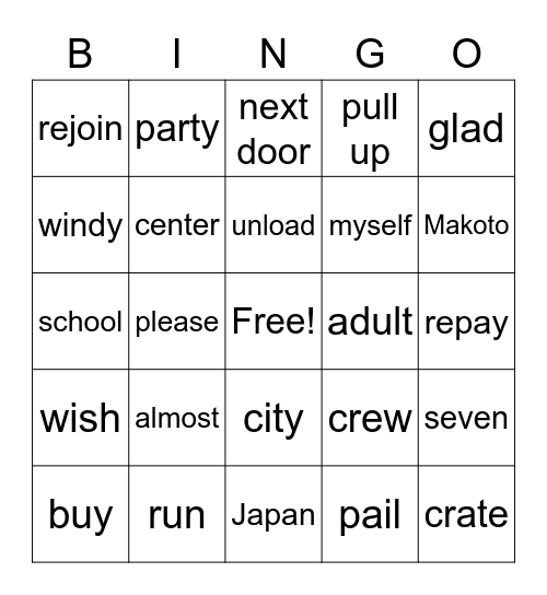 The New Friend Bingo Card