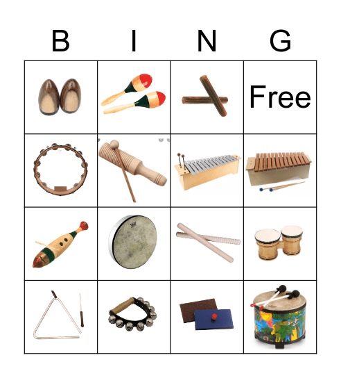 Classroom Instruments Bingo Card