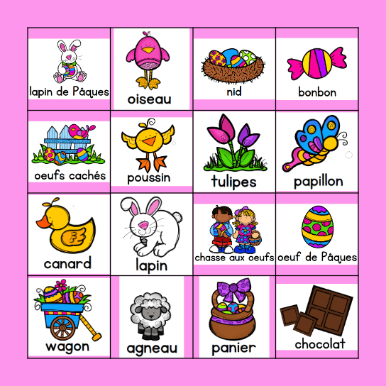 Bingo de Pâques Bingo Card