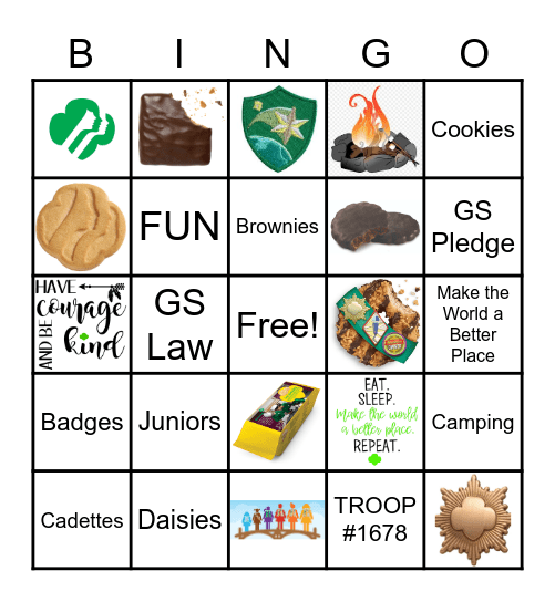Girl Scouts Bingo Card