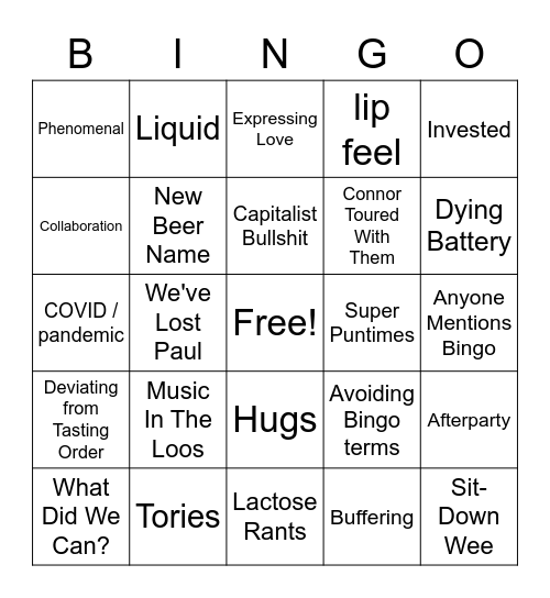 Cloudwater Stream Bingo Card