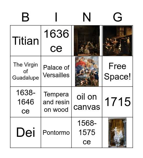 Aftermath of the Renaissance Bingo Card