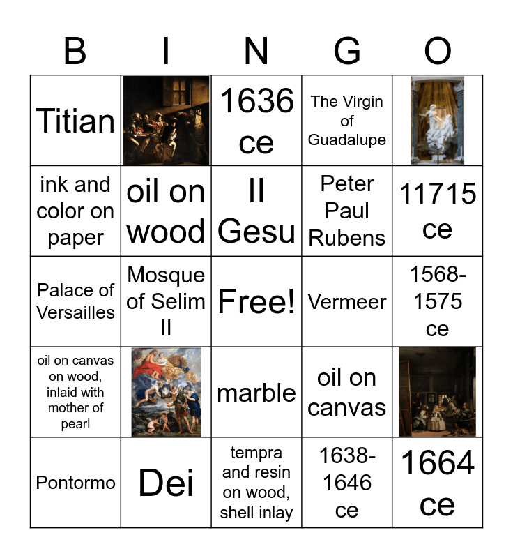 Aftermath of the Renaissance Bingo Card