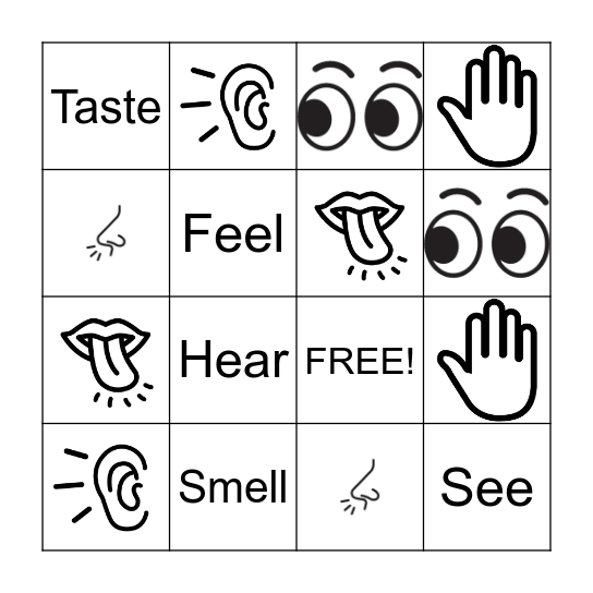 Senses Bingo Card