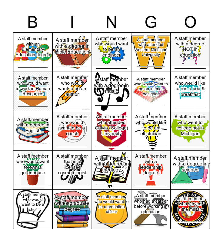 HCMS College & Career BINGO Card