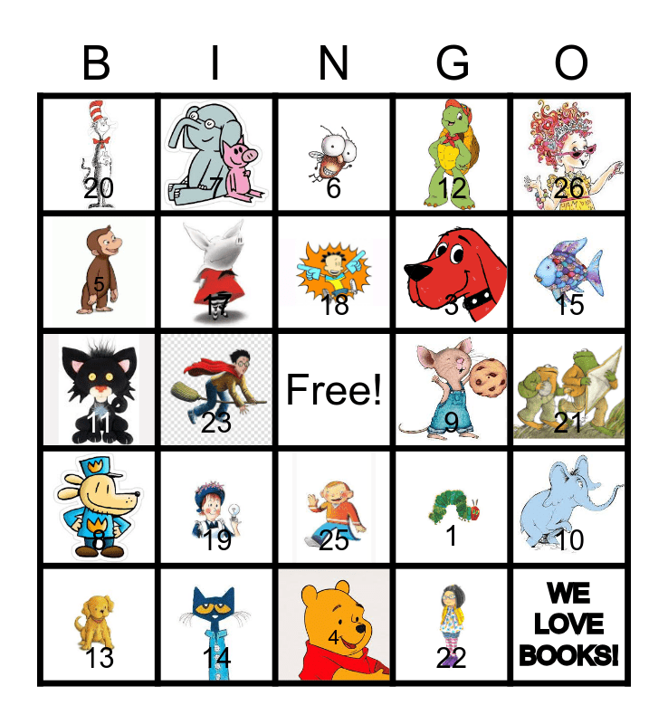 Book Character BINGO Card Book Character BINGO Card