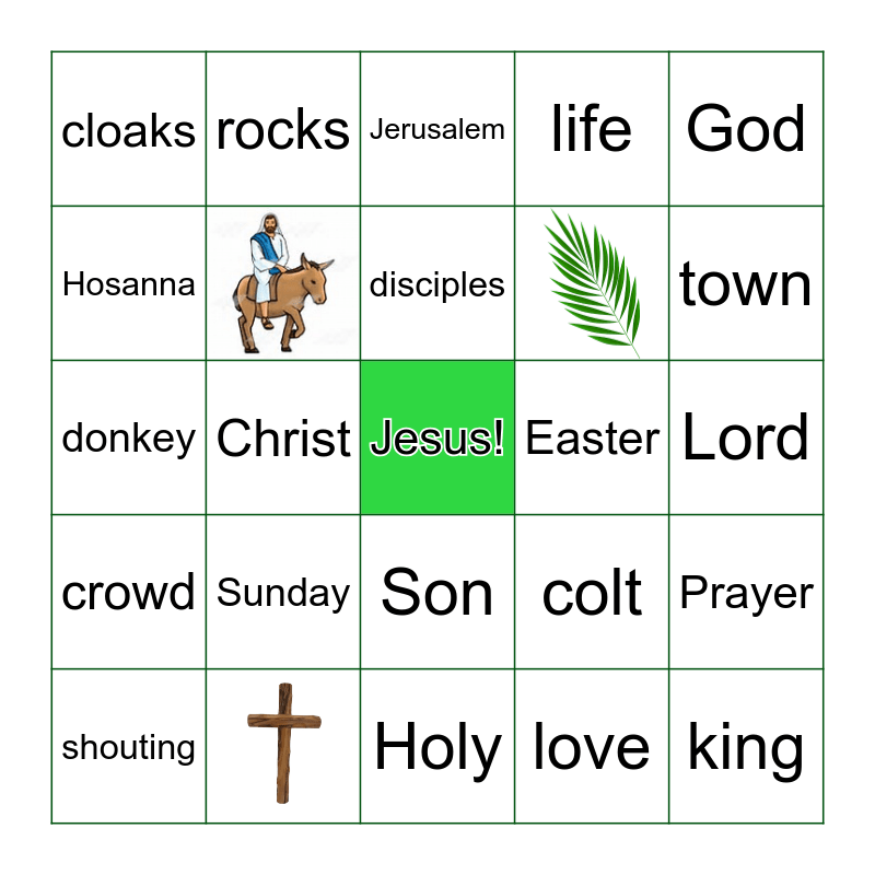 Palm Sunday Bingo Card