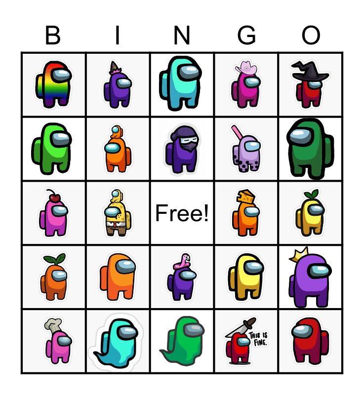 Among Us Bingo Card