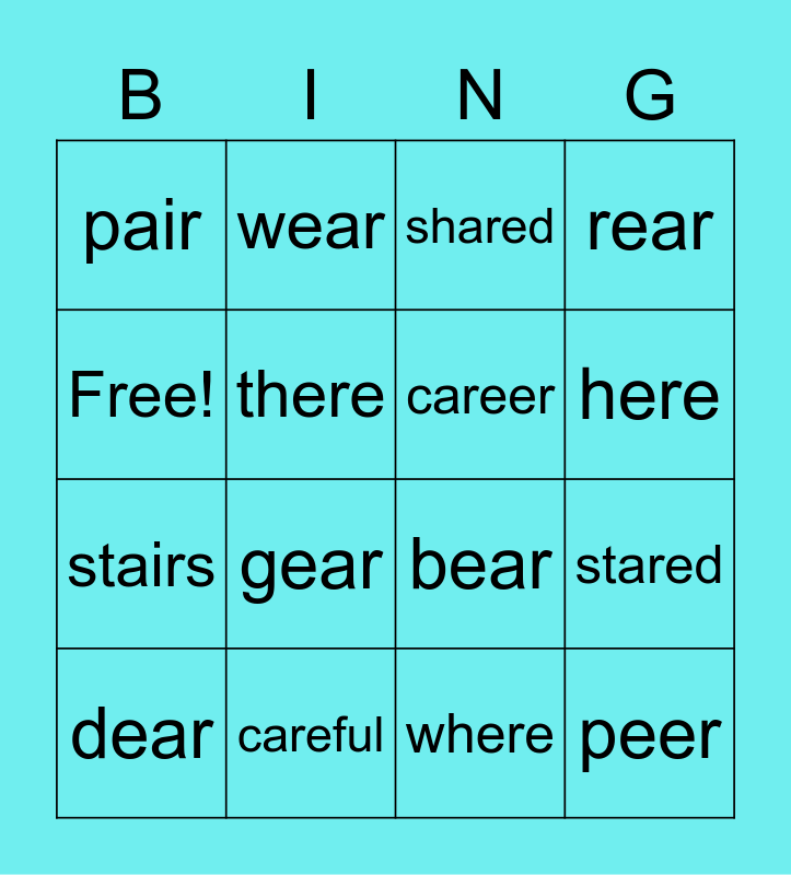 Spelling Word List Unit 3 Week 3 Bingo Card