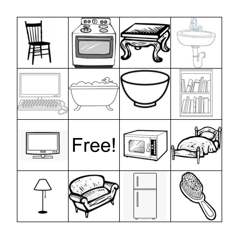 Household Item Bingo! Bingo Card