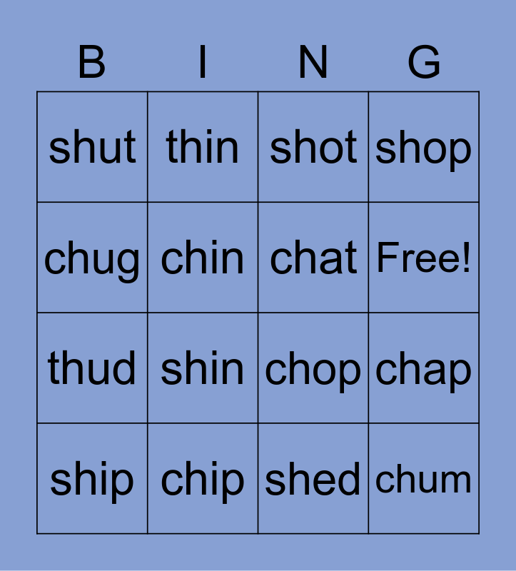 Initial digraphs Bingo Card