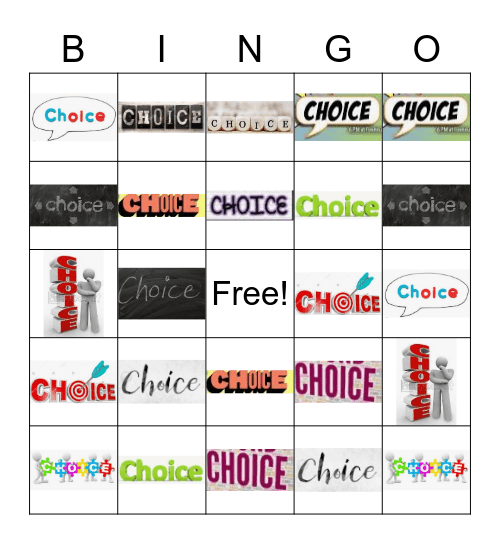 Alliniaz Choice BINGO Card