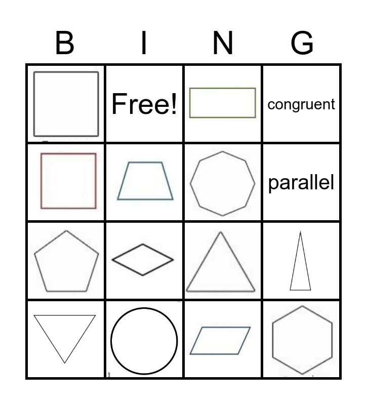 Polygons Bingo Card