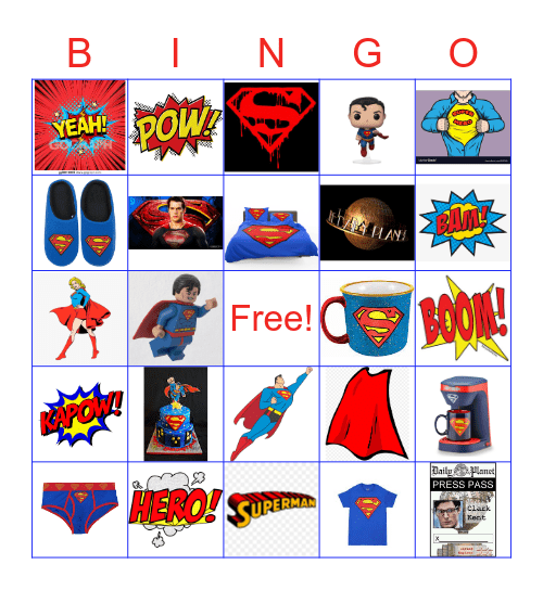 Superman Bingo Card