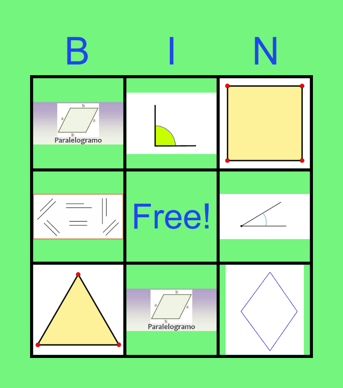 Geometria Bingo Card