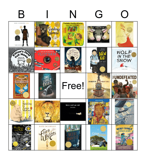 Newbery & Caldecott Award Books Bingo Card