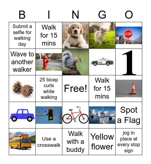 2021 National Walking Challenge Bingo Card