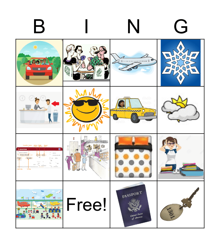 Las Vacaciones Bingo Card