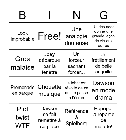 Bingo Dawson! Bingo Card