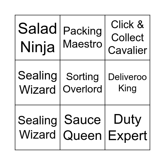 Lockdown BIngo Card