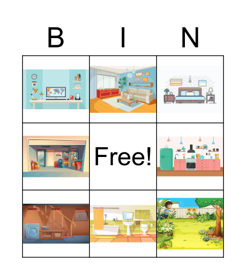 Rooms of a house Bingo Card