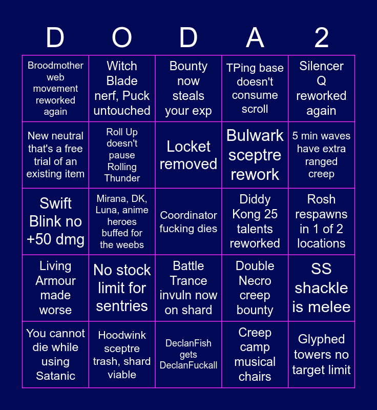 7.29 DODA Bingo Card