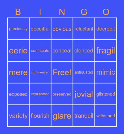 Context Clues Bingo Card