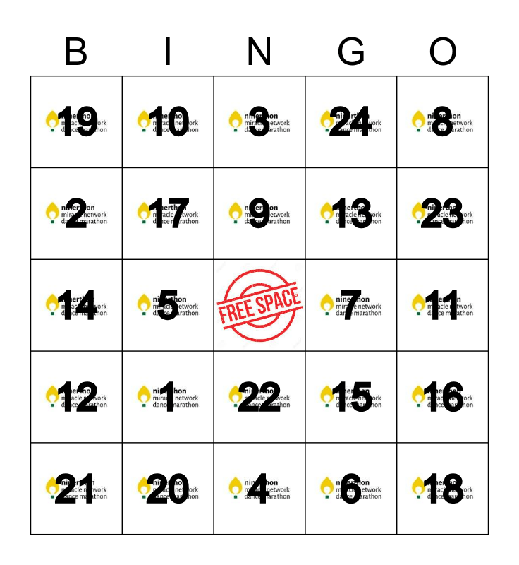 Ninerthon Main Event Bingo Card