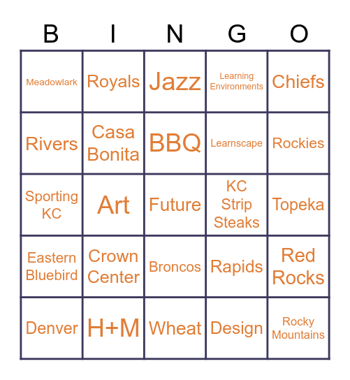 H+M Bingo Card