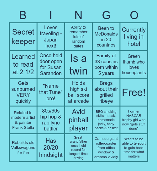 IS BINGO Card