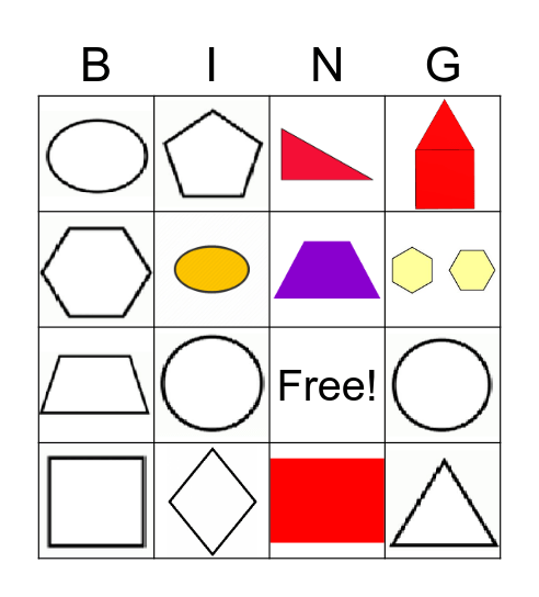 Shapes-2nd grade Bingo Card