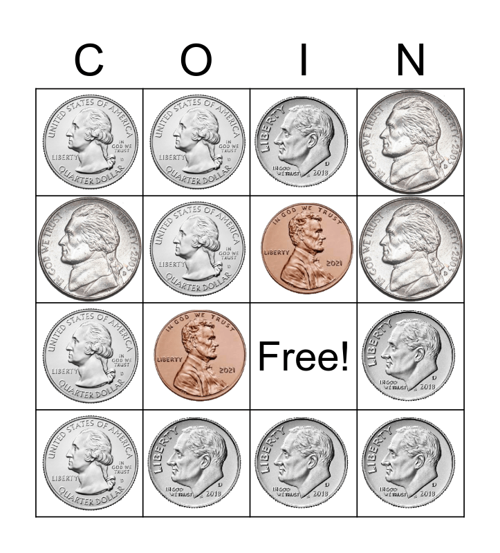Coin Bingo Card